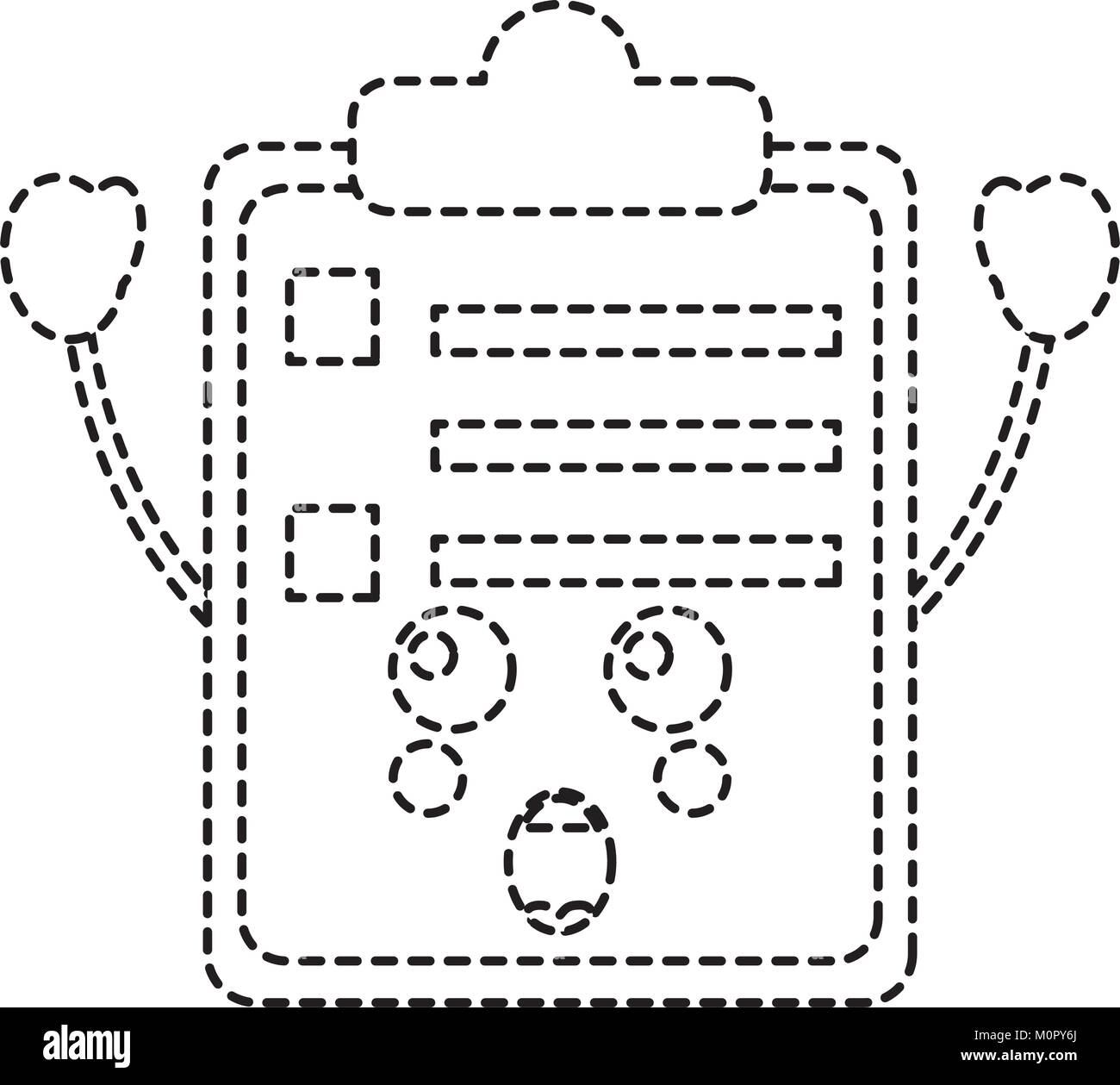 paper surprise clipboard kawaii character cartoon Stock Vector Image ...