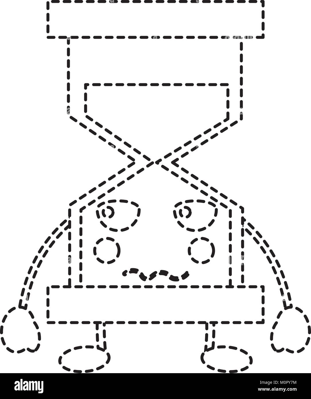 hourglass time sad kawaii character Stock Vector Image & Art - Alamy