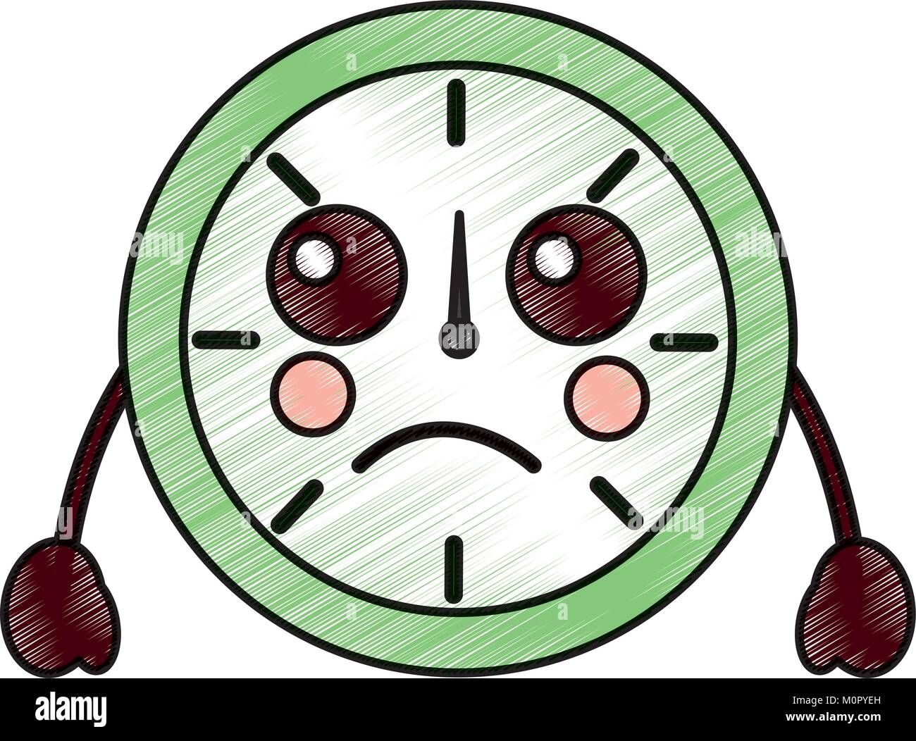 Alarm clock sad face Stock Vector Images - Alamy