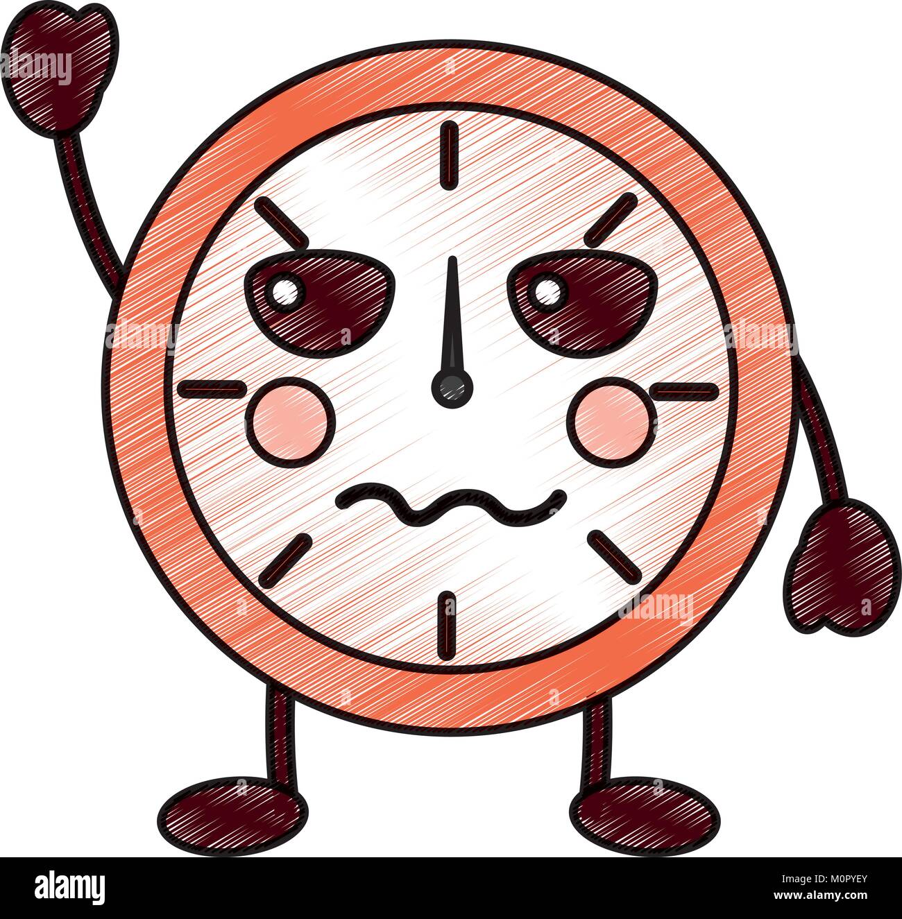 angry clock kawaii icon image Stock Vector Image & Art - Alamy