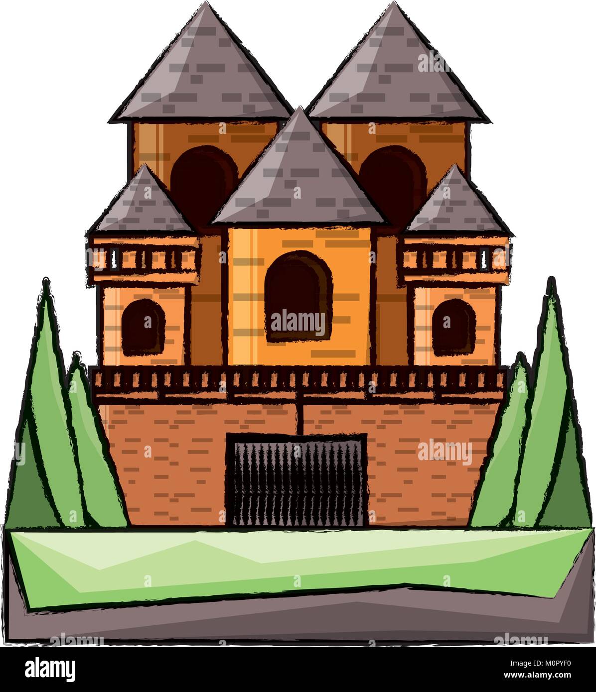 Medieval castle design Stock Vector Image & Art - Alamy
