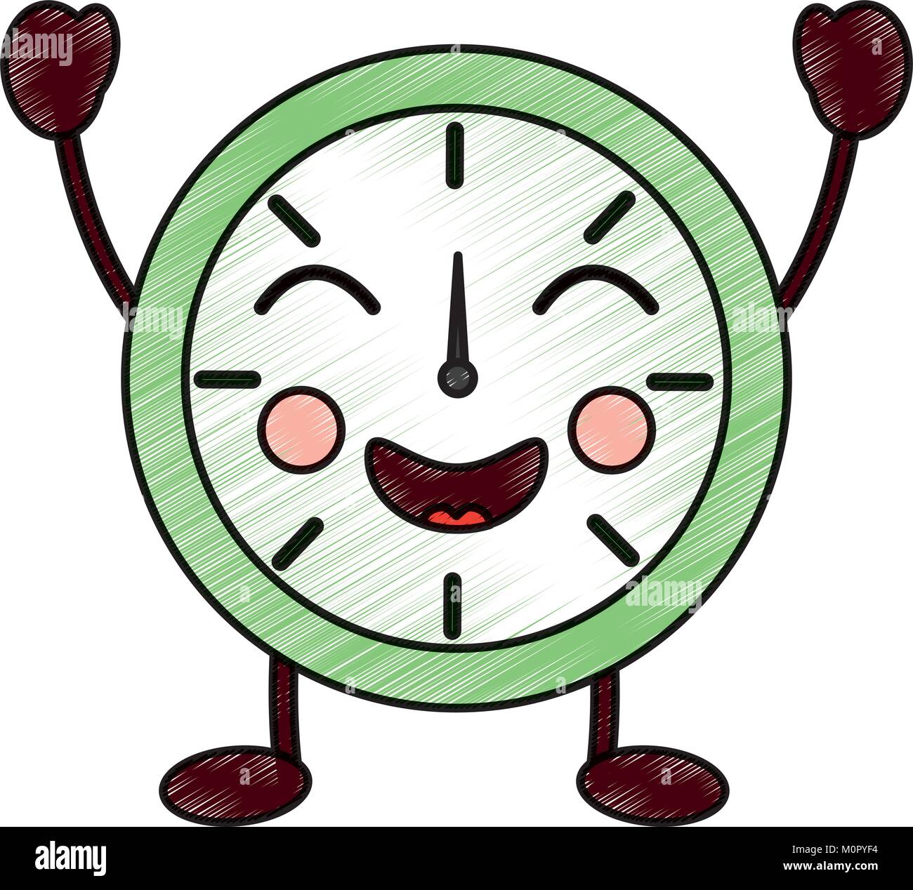 happy clock kawaii icon image Stock Vector Image & Art - Alamy
