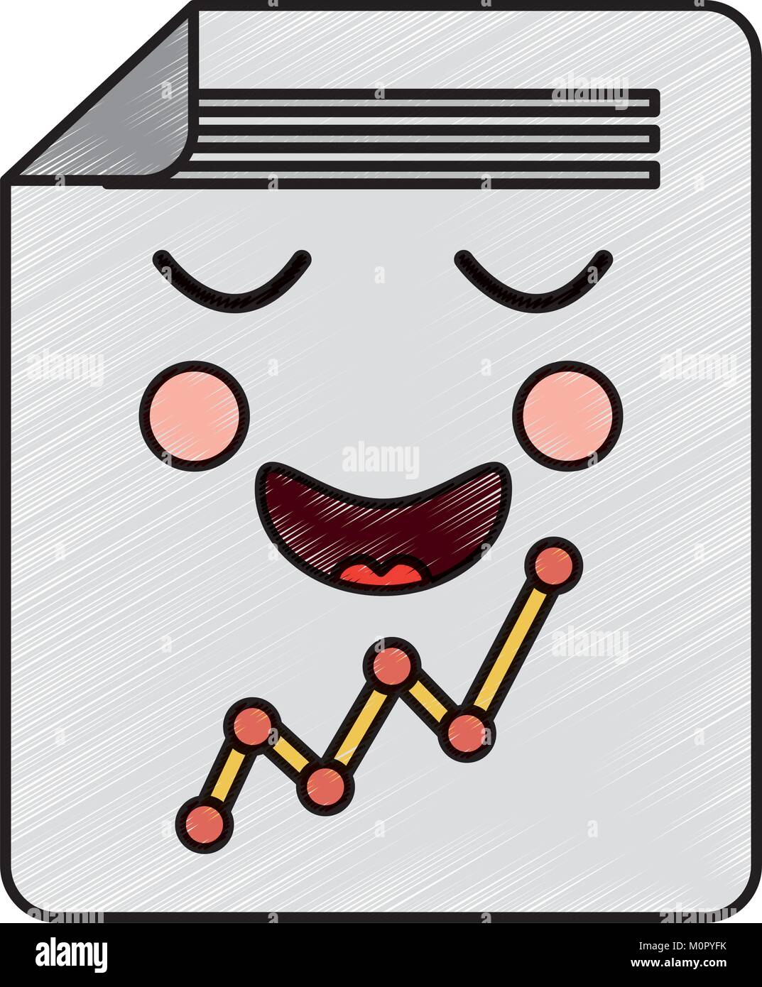 happy graph chart kawaii icon image Stock Vector Image & Art - Alamy