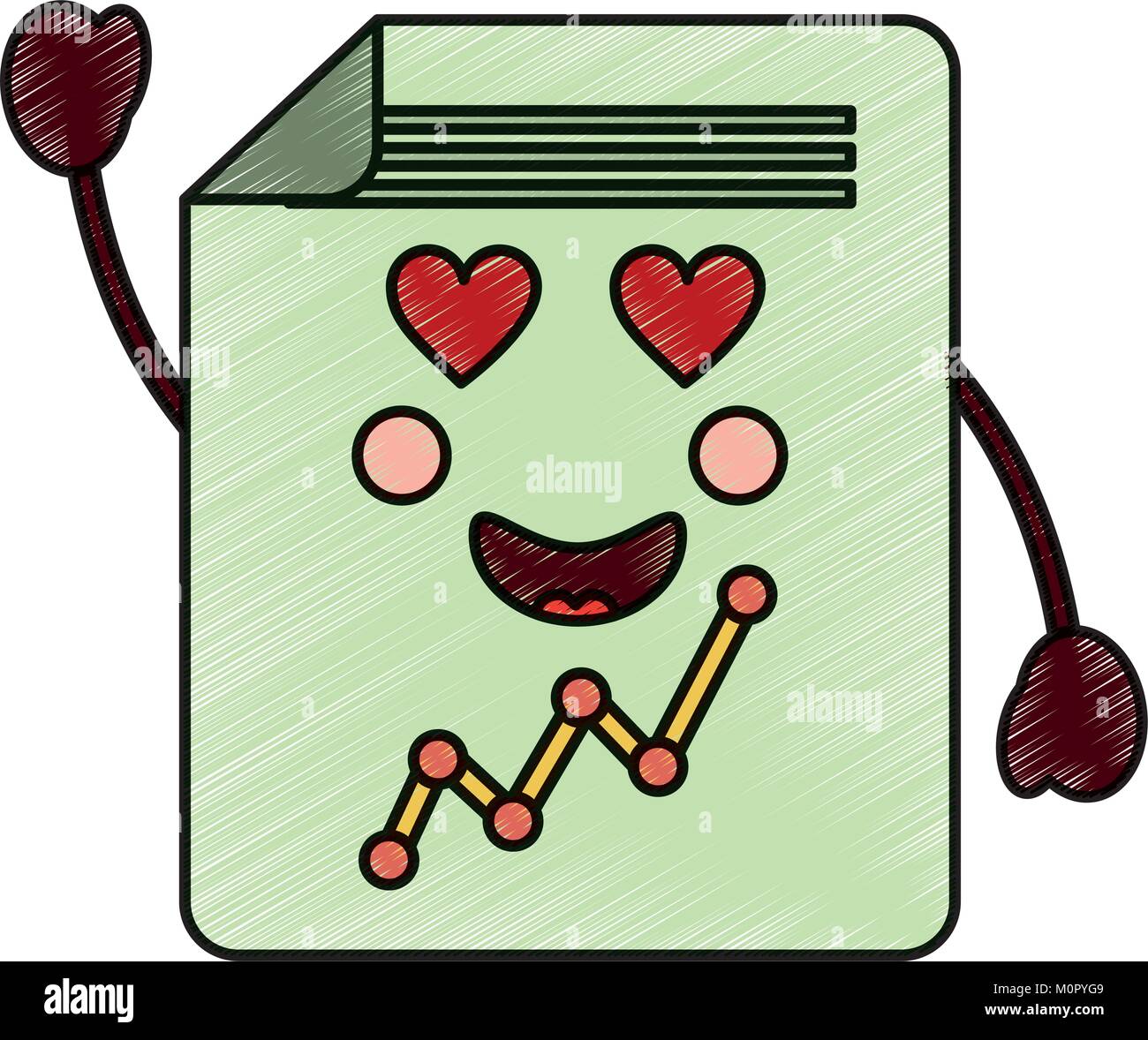 graph chart heart eyes kawaii icon image Stock Vector Image & Art - Alamy