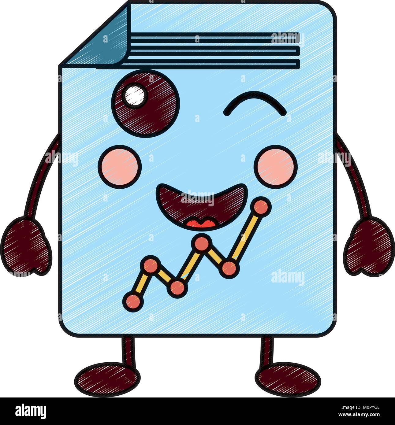 happy graph chart kawaii icon image Stock Vector Image & Art - Alamy