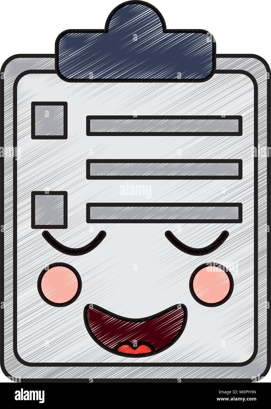 happy clipboard kawaii icon image Stock Vector Image & Art - Alamy