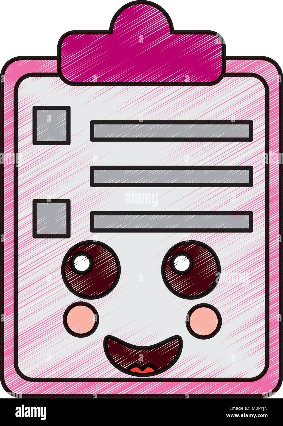 happy clipboard kawaii icon image Stock Vector Image & Art - Alamy
