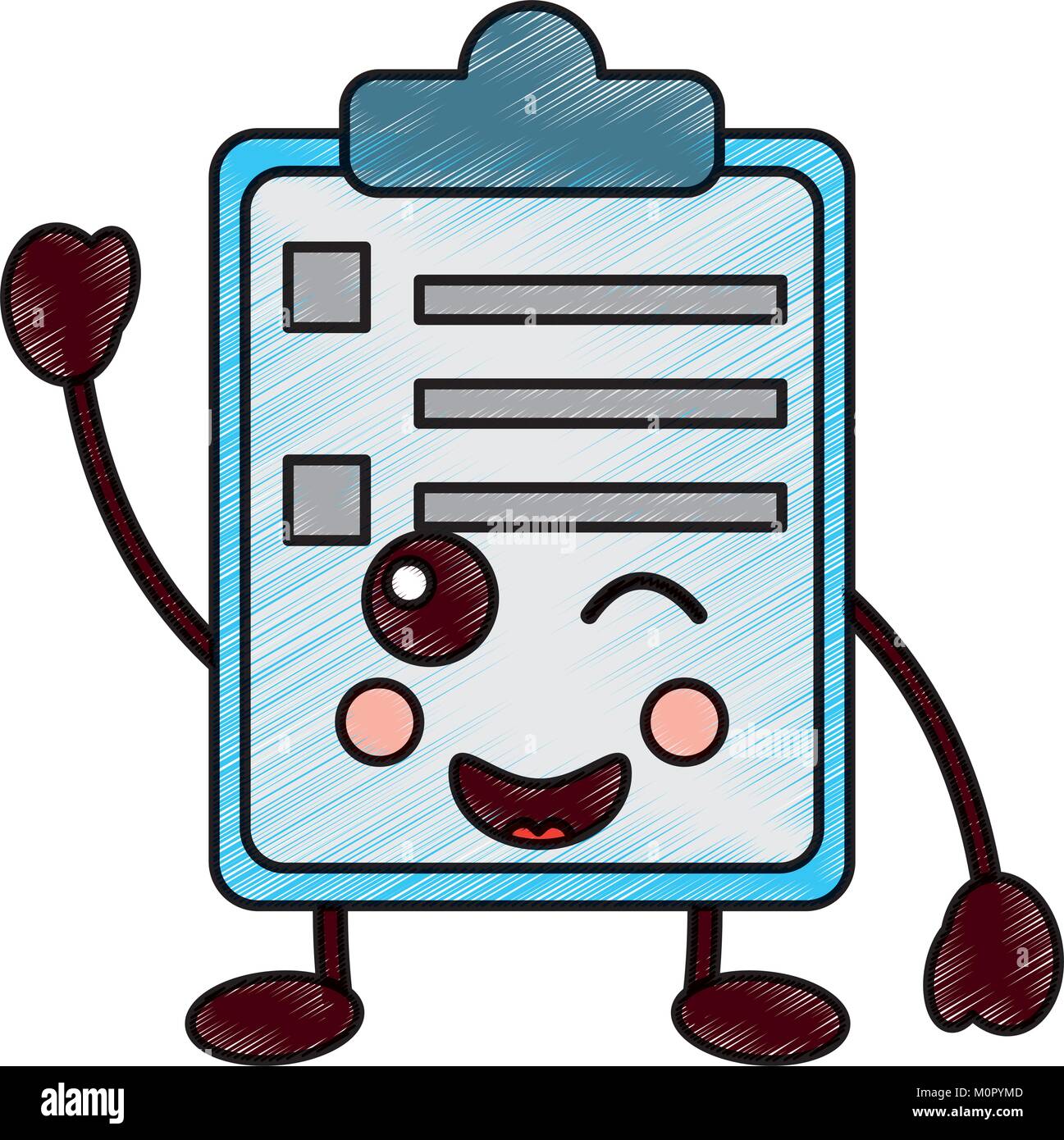 happy clipboard kawaii icon image Stock Vector Image & Art - Alamy