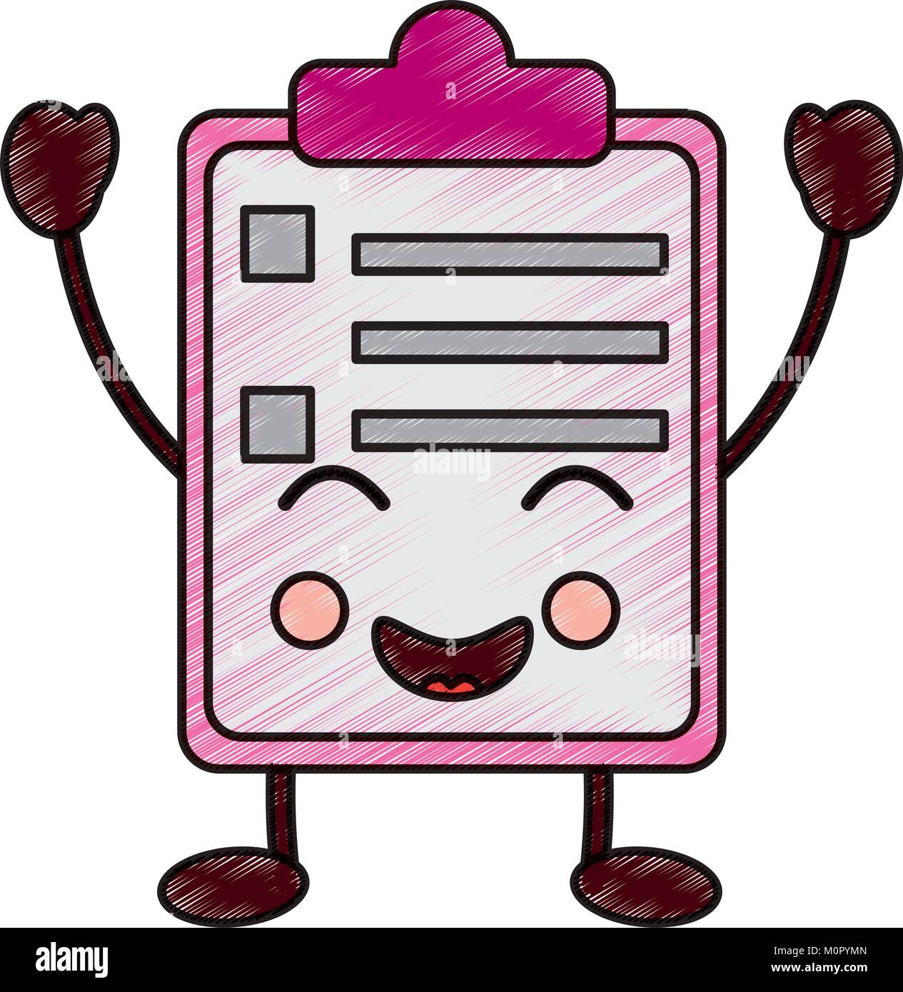 happy clipboard kawaii icon image Stock Vector Image & Art - Alamy