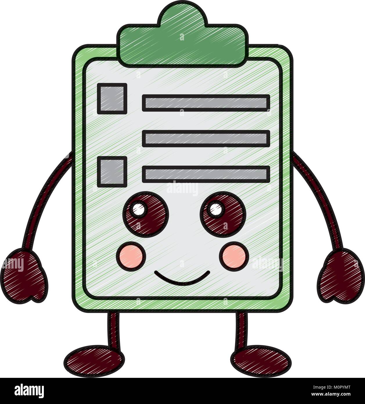 happy clipboard kawaii icon image Stock Vector Image & Art - Alamy