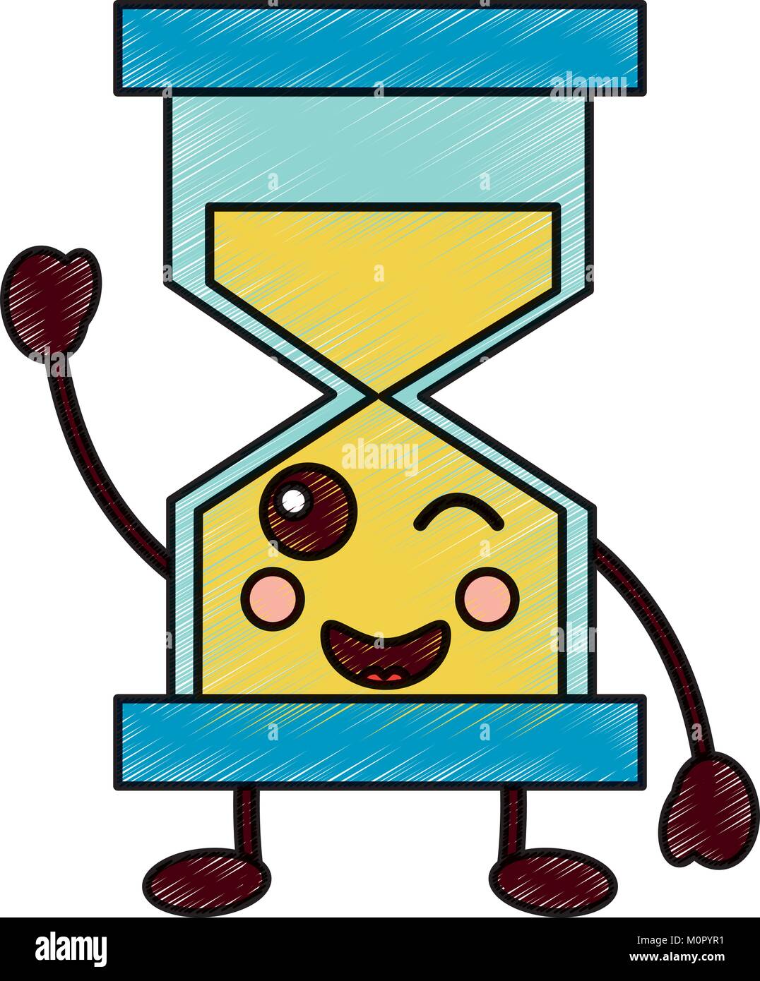 happy hourglass kawaii icon image Stock Vector Image & Art - Alamy