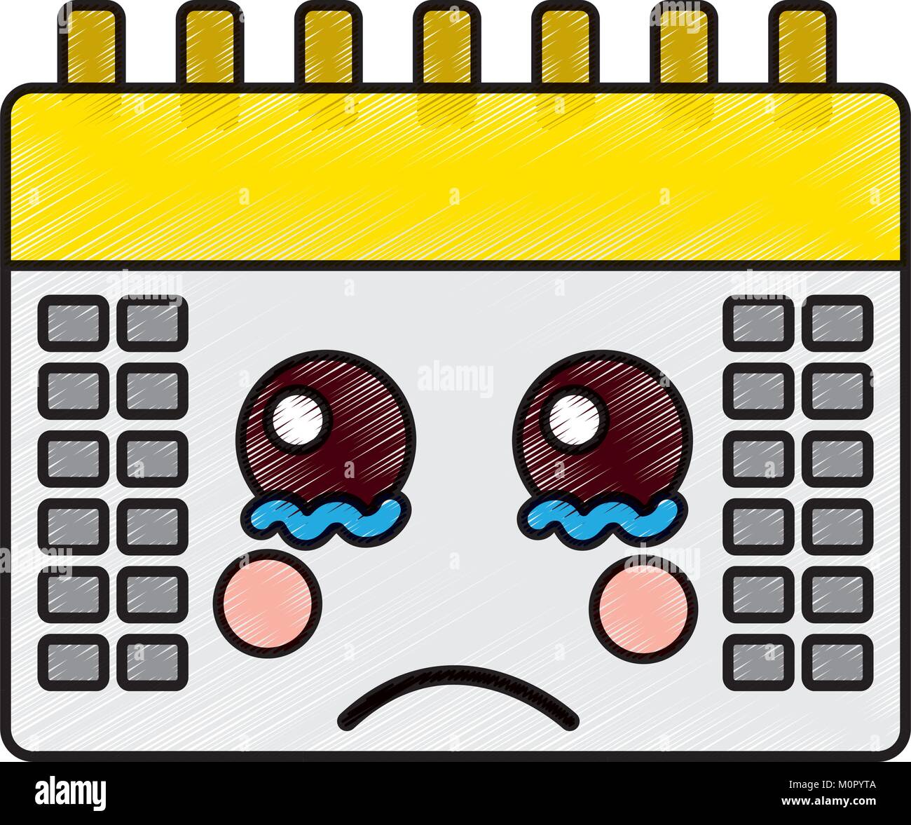 sad calendar kawaii icon image Stock Vector Image & Art - Alamy