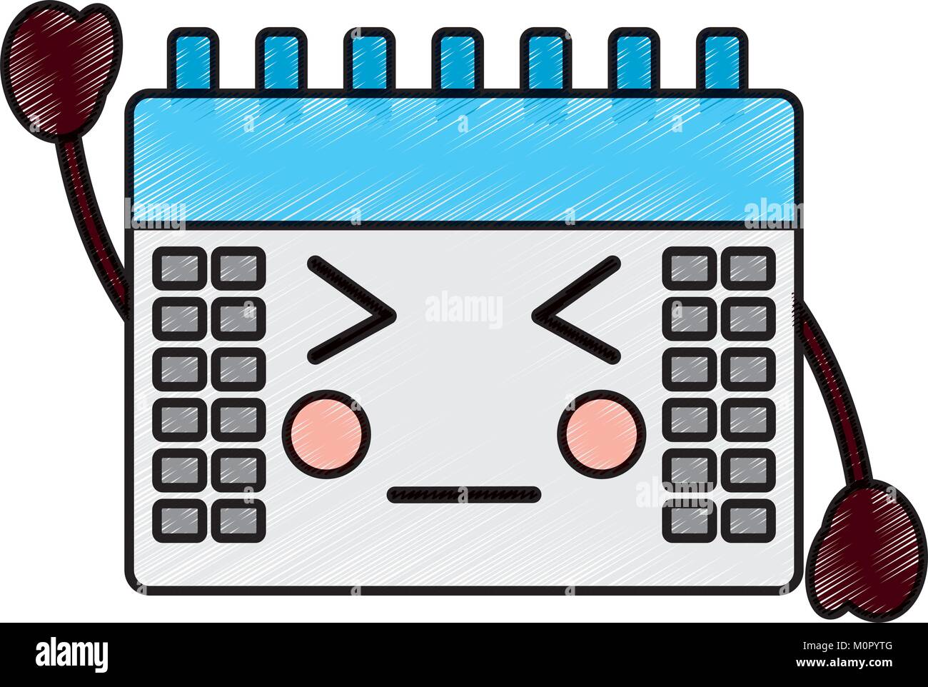 angry calendar kawaii icon image Stock Vector Image & Art - Alamy