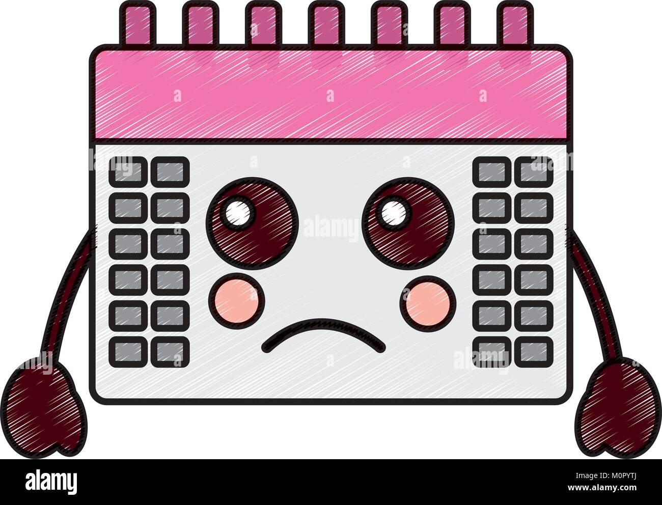 sad calendar kawaii icon image Stock Vector Image & Art - Alamy