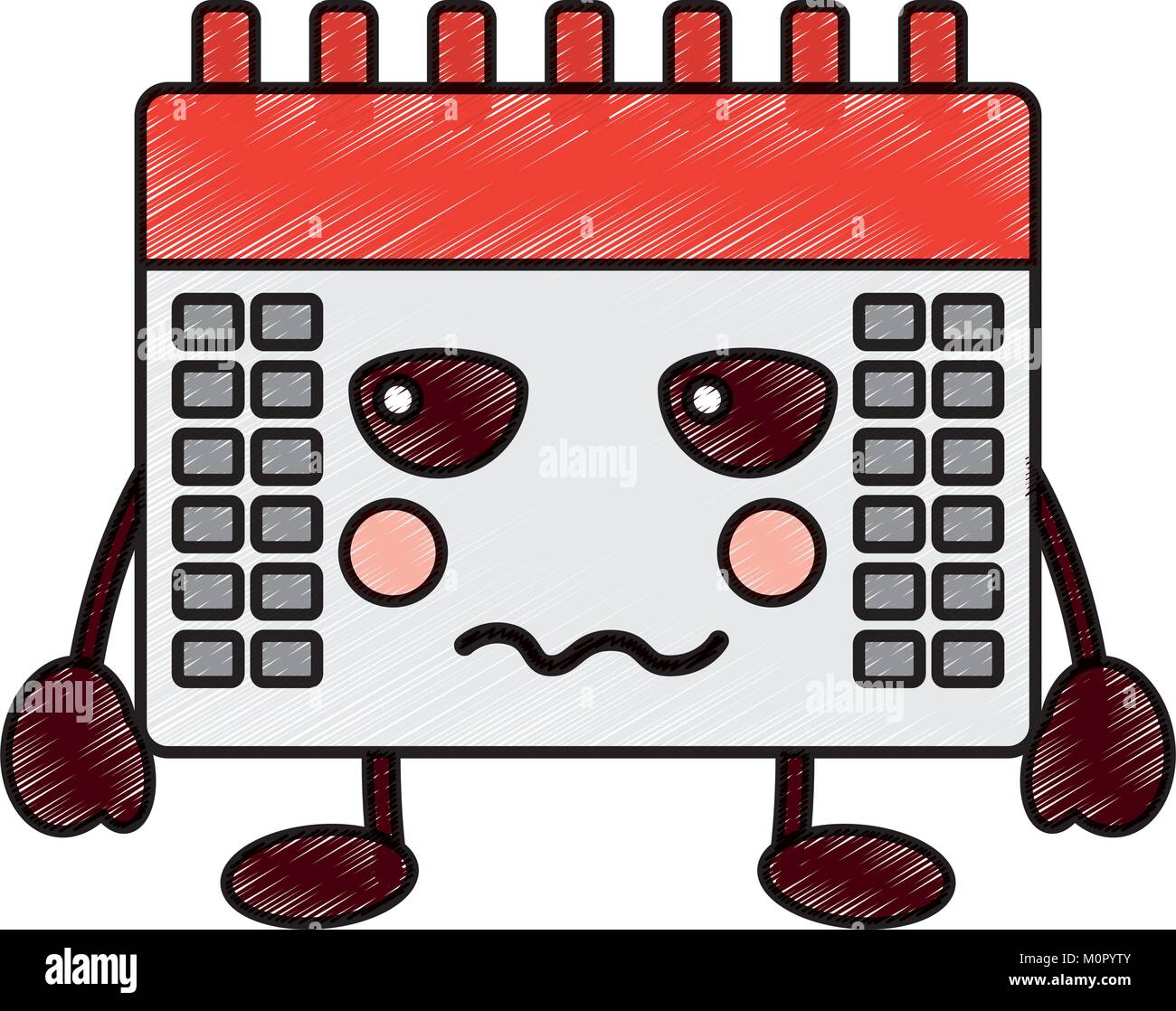 angry calendar kawaii icon image Stock Vector Image & Art - Alamy