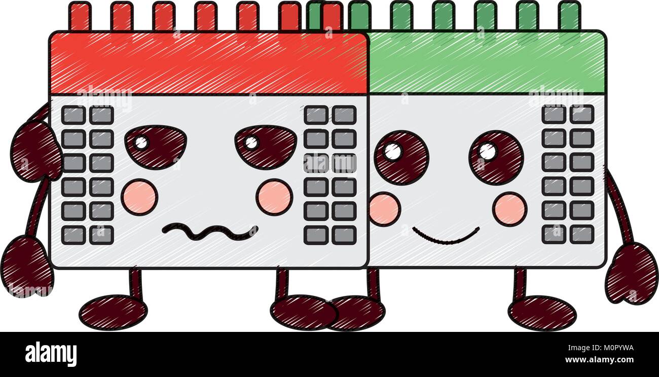 calendars kawaii icon image Stock Vector Image & Art - Alamy