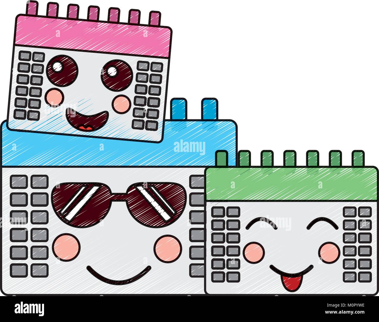 calendars kawaii icon image Stock Vector Image & Art - Alamy