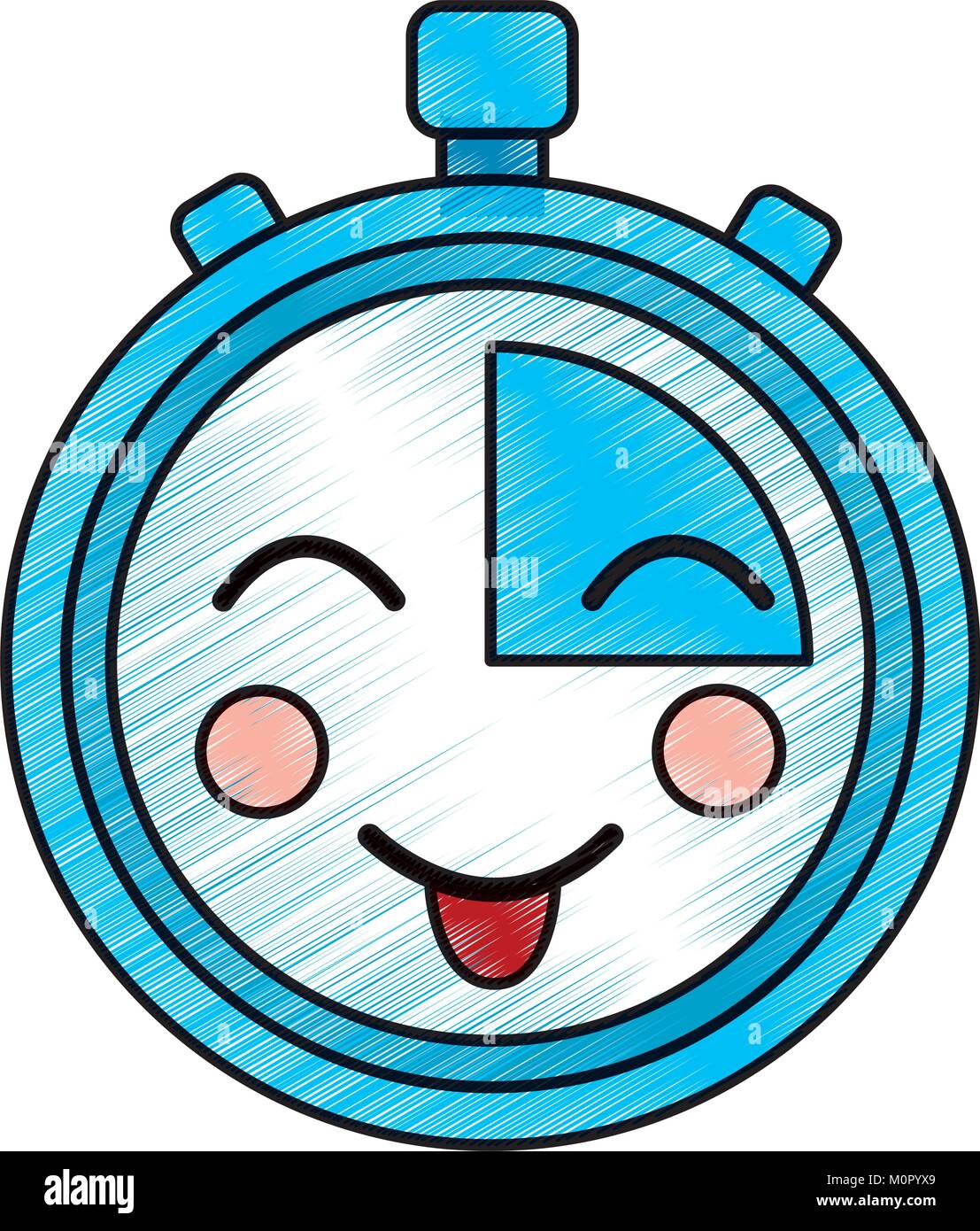 happy chronometer kawaii icon image Stock Vector Image & Art - Alamy