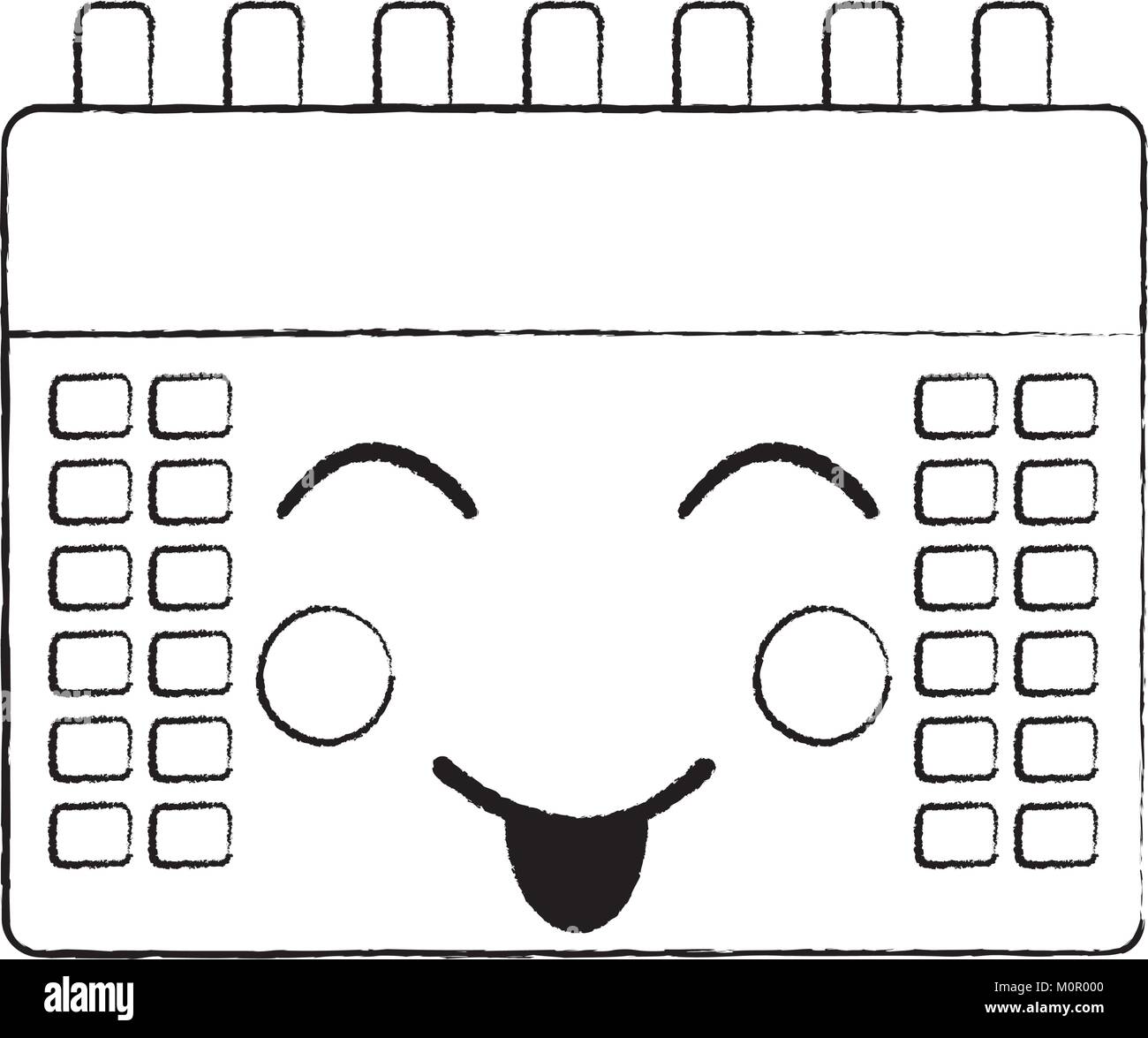 happy calendar kawaii icon image Stock Vector Image & Art - Alamy