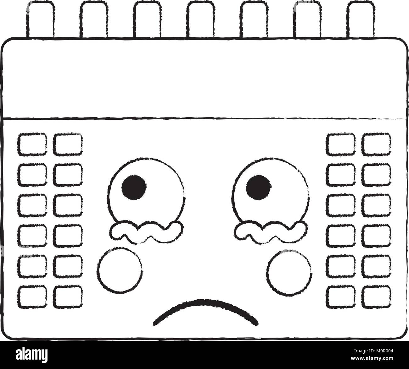 sad calendar kawaii icon image Stock Vector Image & Art - Alamy
