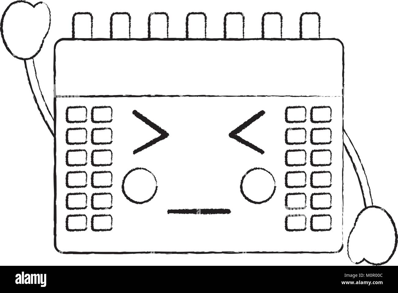 angry calendar kawaii icon image Stock Vector Image & Art - Alamy