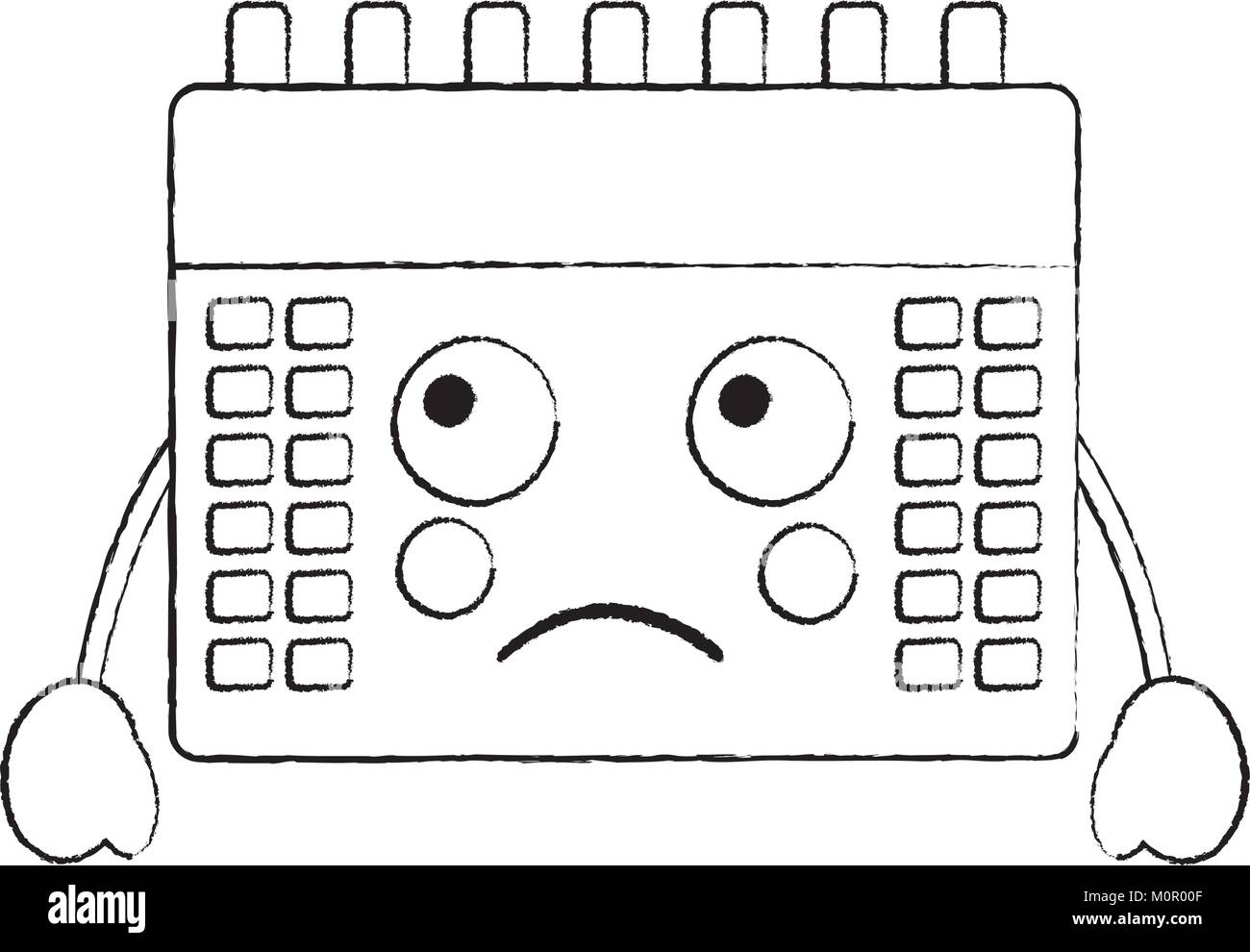 sad calendar kawaii icon image Stock Vector Image & Art - Alamy