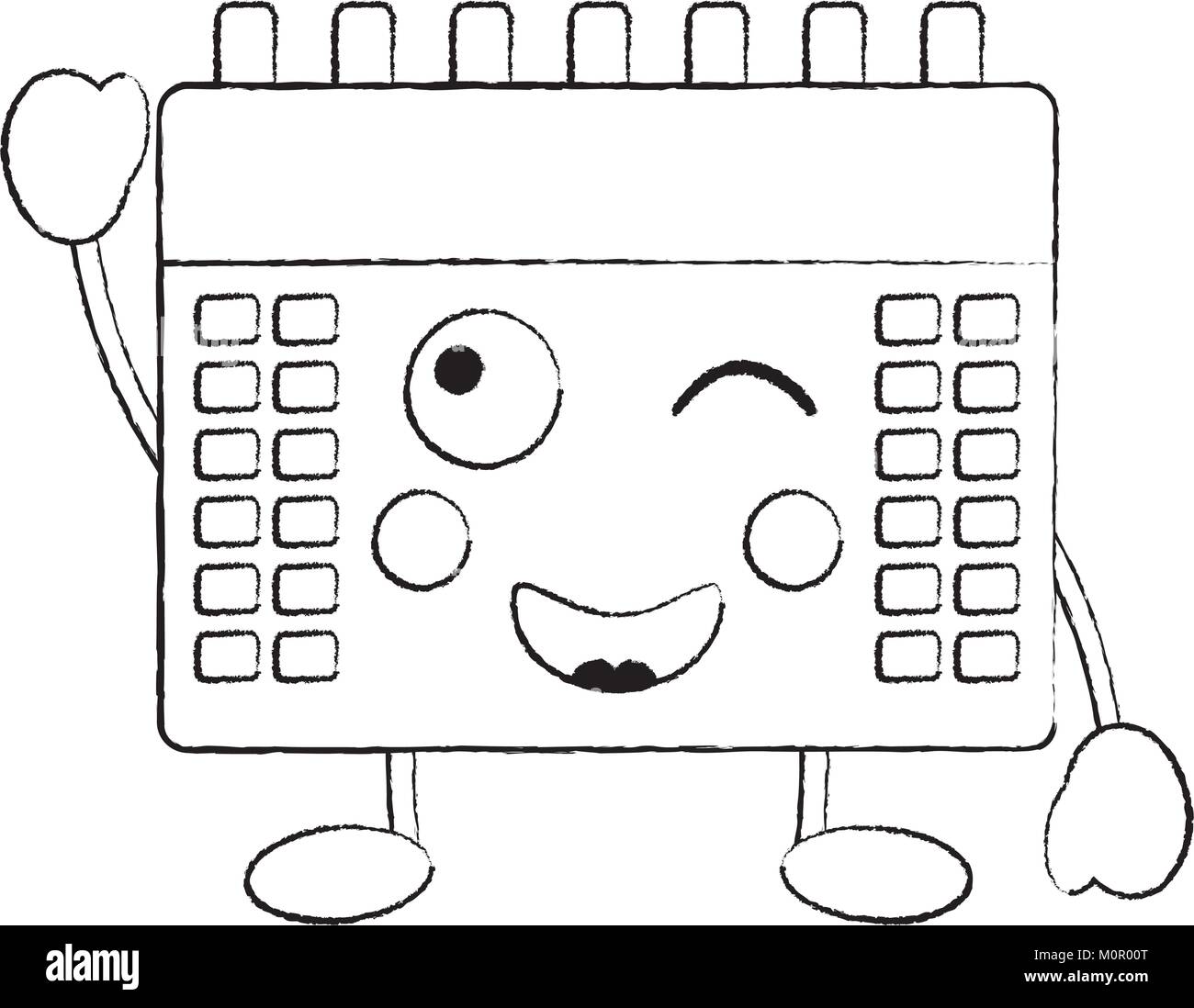 happy calendar kawaii icon image Stock Vector Image & Art - Alamy