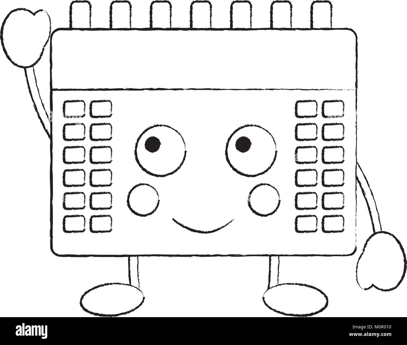 happy calendar kawaii icon image Stock Vector Image & Art - Alamy