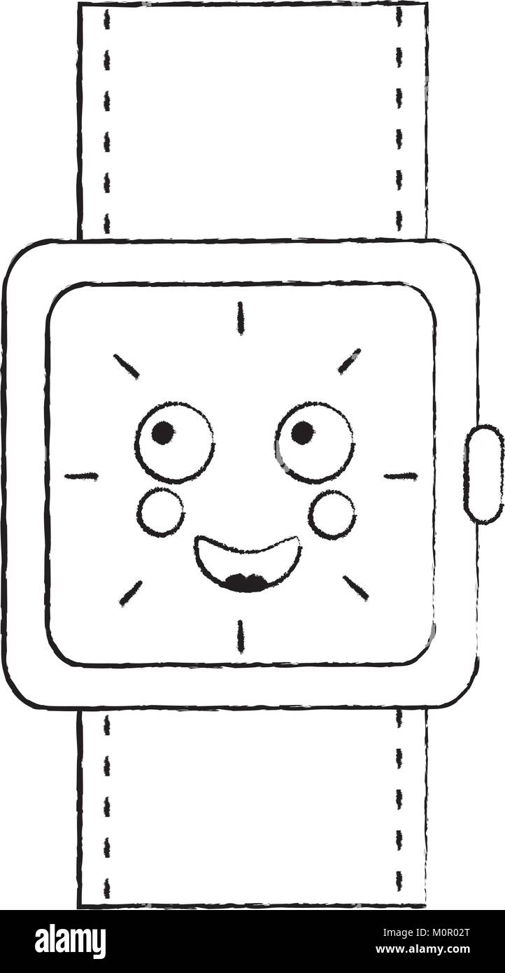 happy watch kawaii icon image Stock Vector Image & Art - Alamy