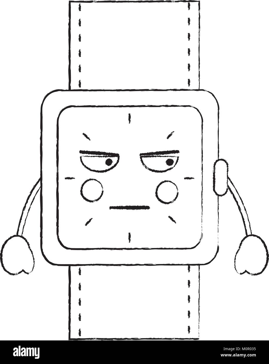 angry watch kawaii icon image Stock Vector Image & Art - Alamy