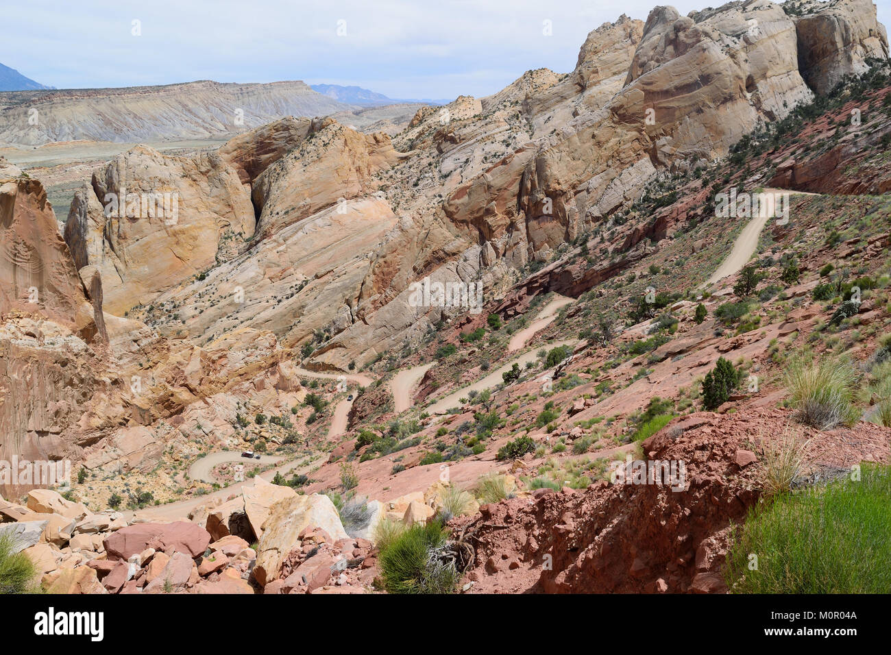 Decending the Burr Trail Switchbacks Located in Capitol Reef National ...