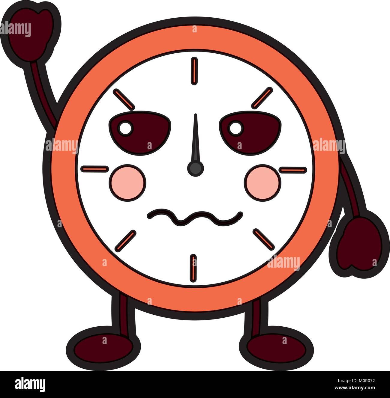 angry clock kawaii icon image Stock Vector Image & Art - Alamy