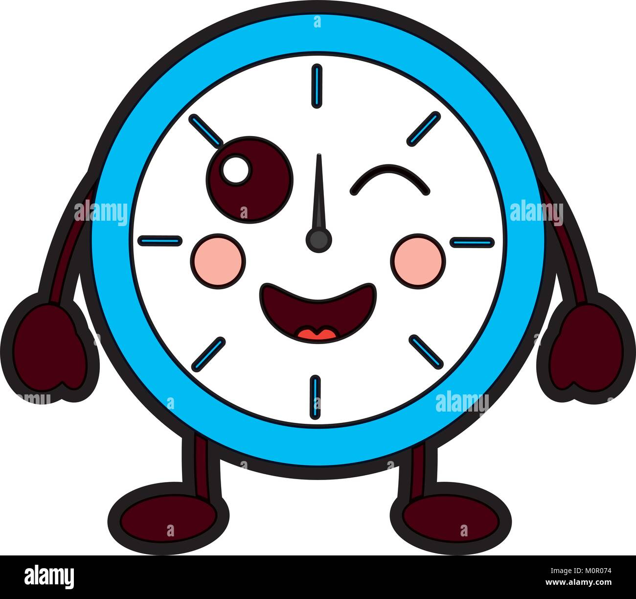 happy clock kawaii icon image Stock Vector Image & Art - Alamy