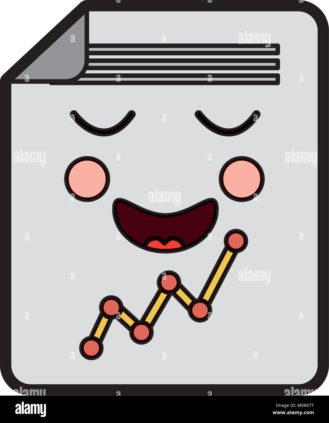 document sheet graph kawaii cartoon Stock Vector Image & Art - Alamy