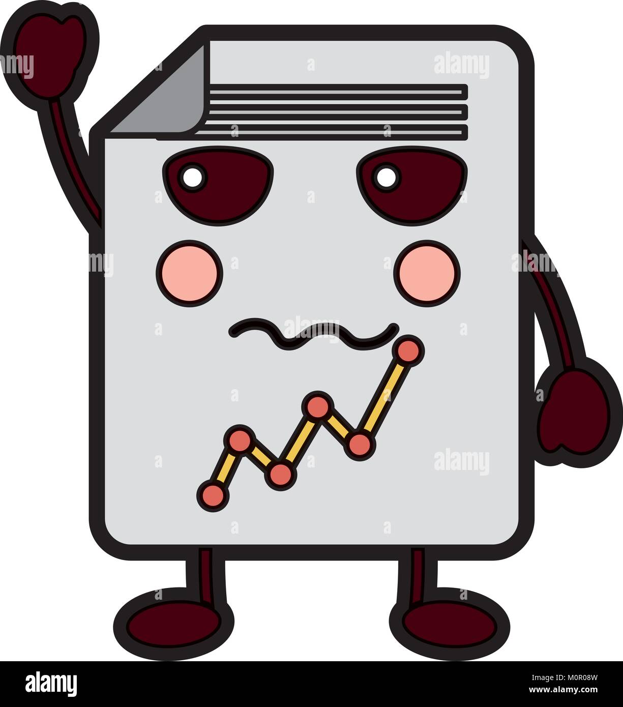 document sheet graph kawaii cartoon Stock Vector Image & Art - Alamy