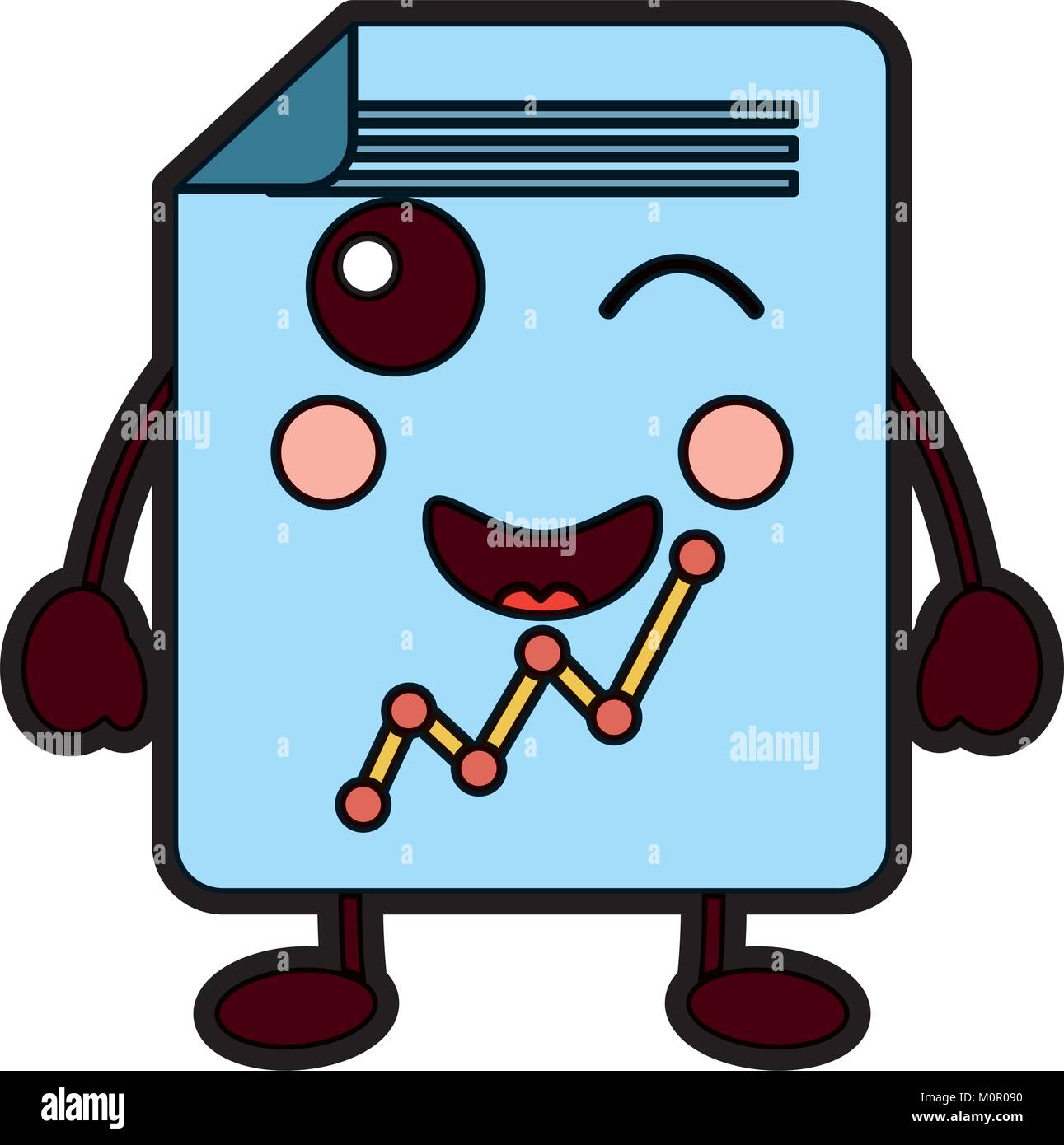 document sheet graph kawaii cartoon Stock Vector Image & Art - Alamy