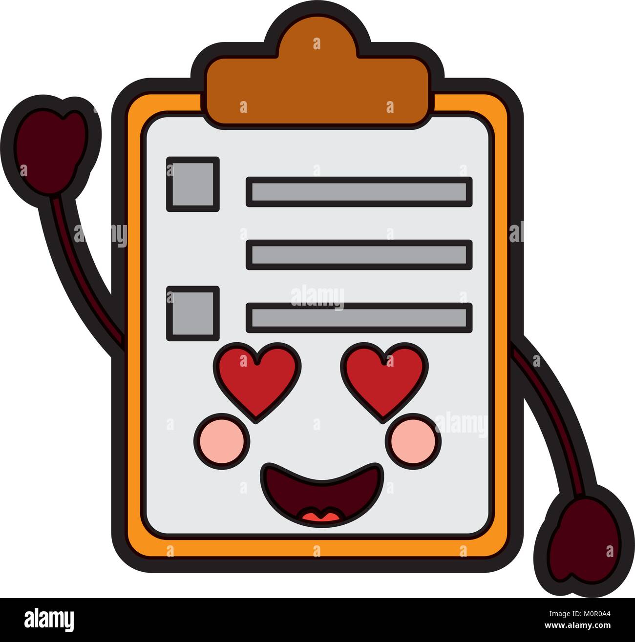 paper love clipboard kawaii character cartoon Stock Vector Image & Art ...