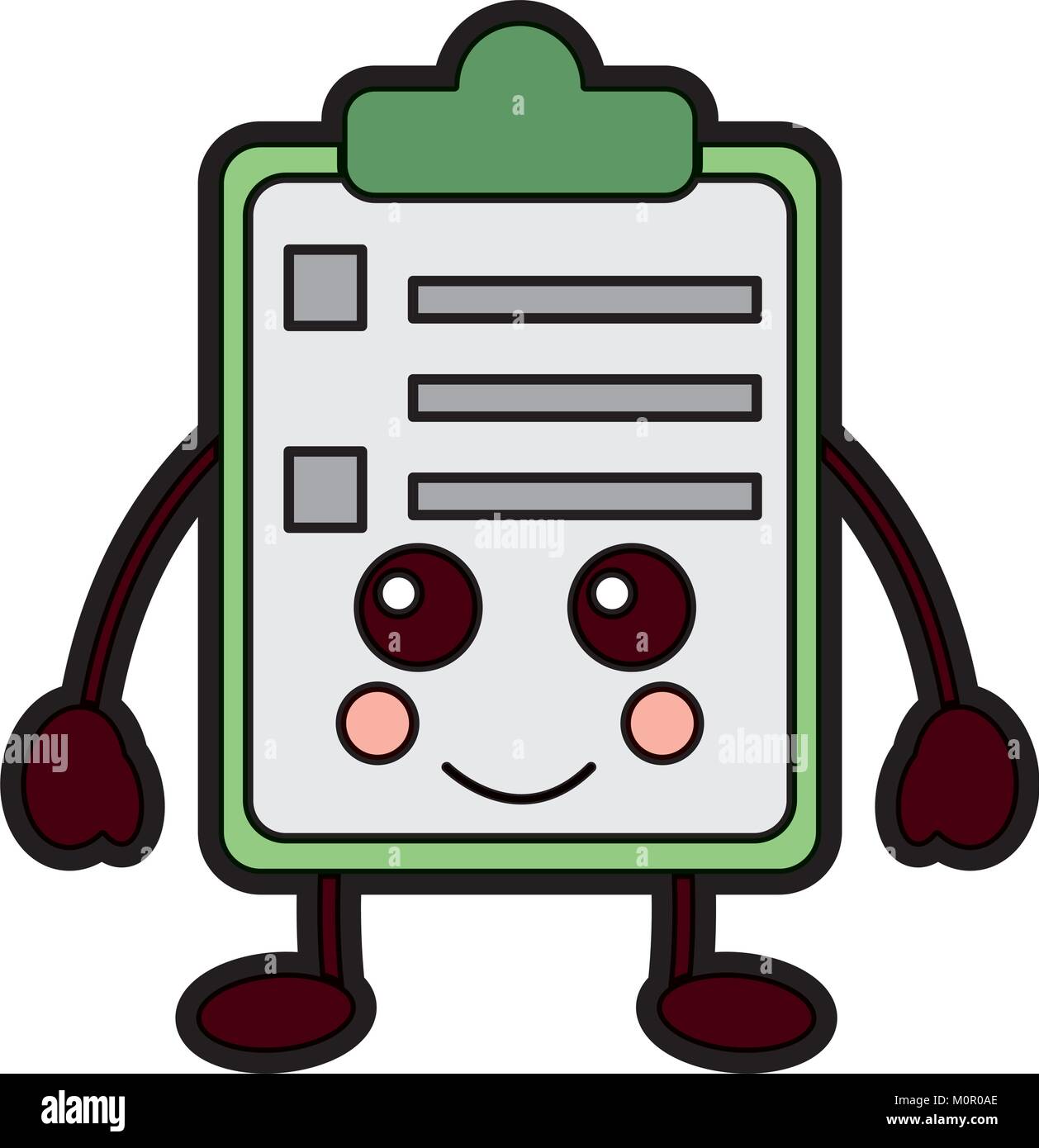 paper clipboard kawaii character cartoon Stock Vector Image & Art - Alamy