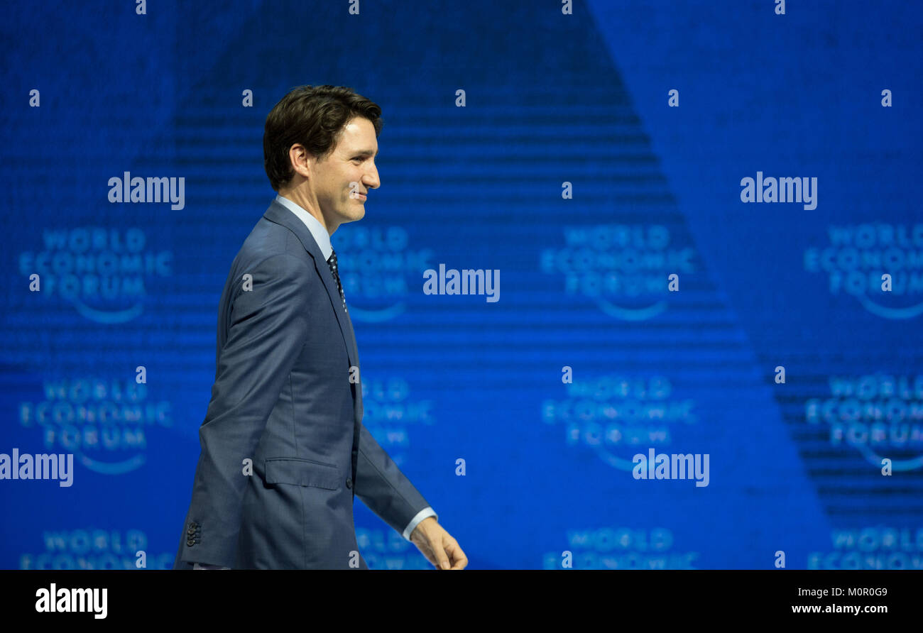 Davos, Switzerland. 23rd Jan, 2018. Canadian Prime Minister Justin ...