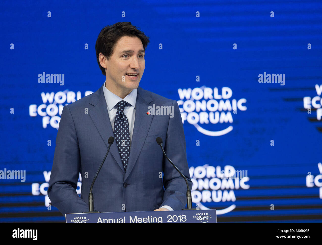 Davos, Switzerland. 23rd Jan, 2018. Canadian Prime Minister Justin ...