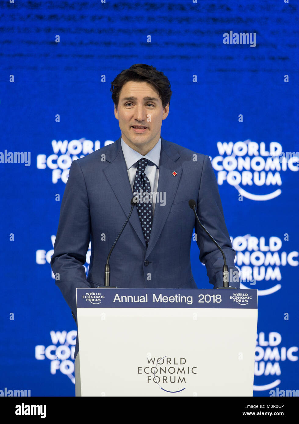 Davos, Switzerland. 23rd Jan, 2018. Canadian Prime Minister Justin ...