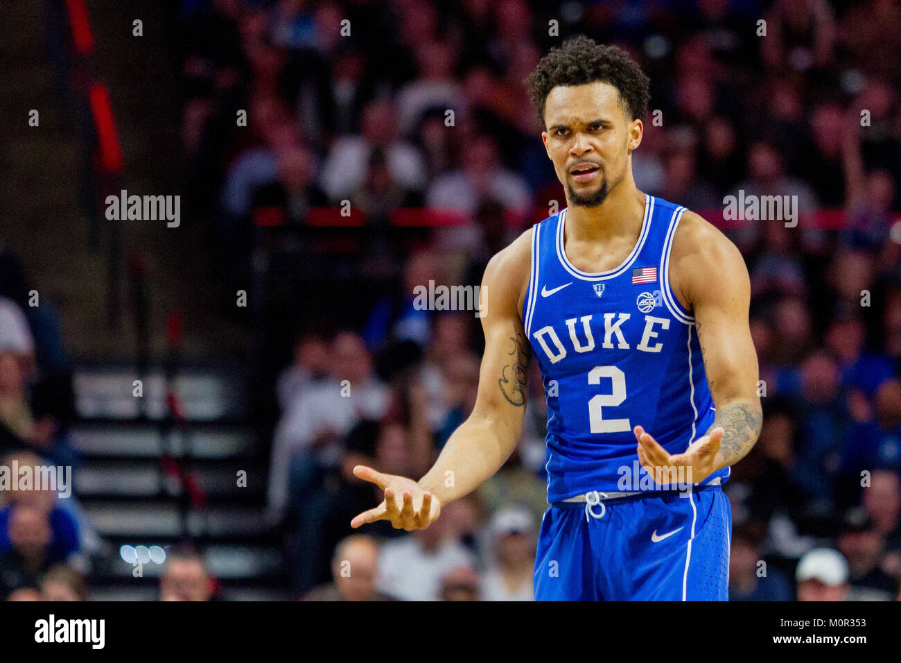 Winston-Salem, NC, USA. 23rd Jan, 2018. Duke Blue Devils guard Gary ...
