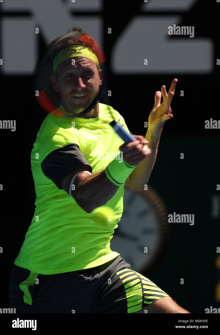 Melbourne, Australia. 24th Jan, 2018. Tennys Sandgren of the United ...