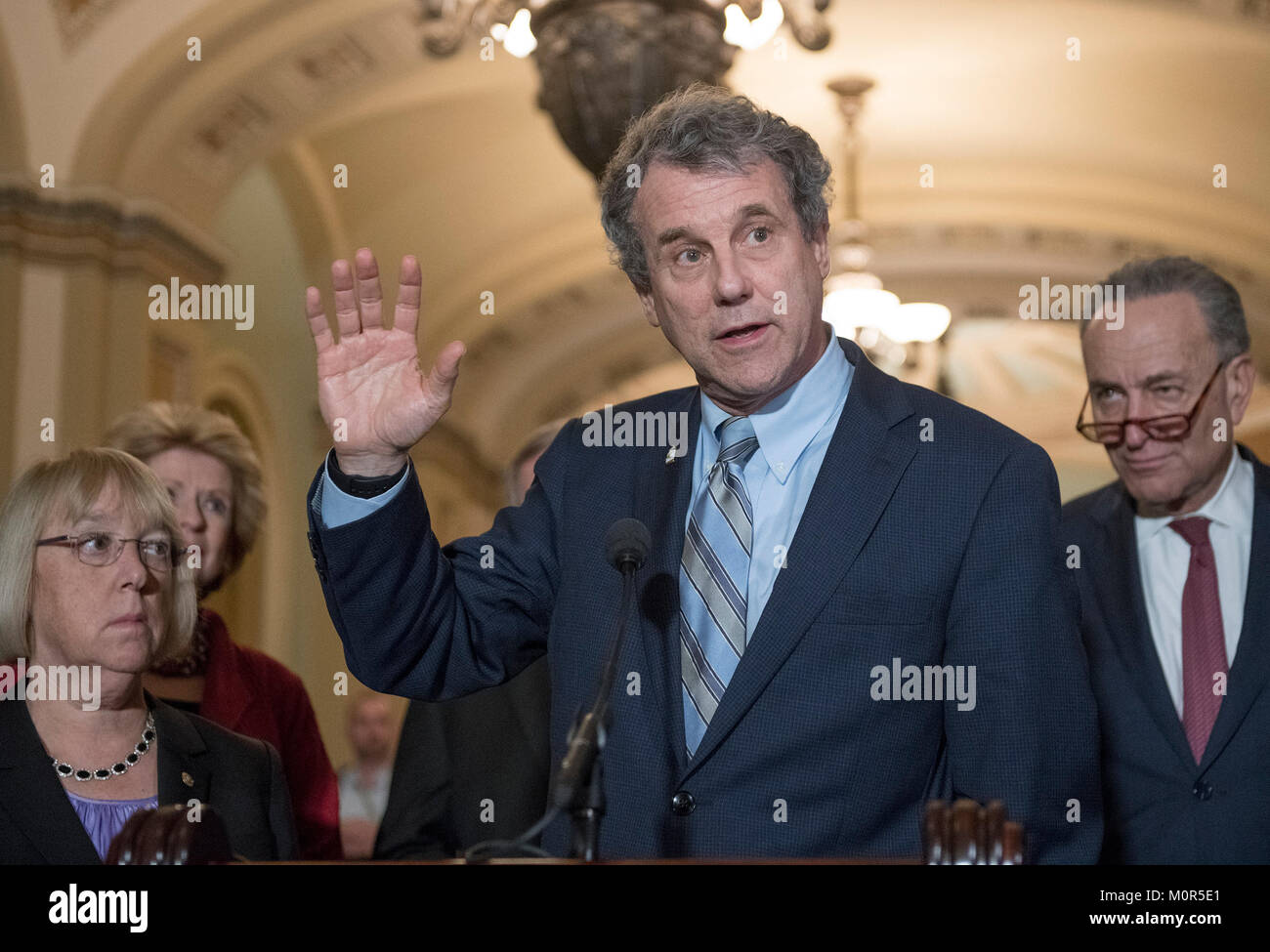 United States Senator Sherrod Brown (Democrat of Ohio) makes remarks ...