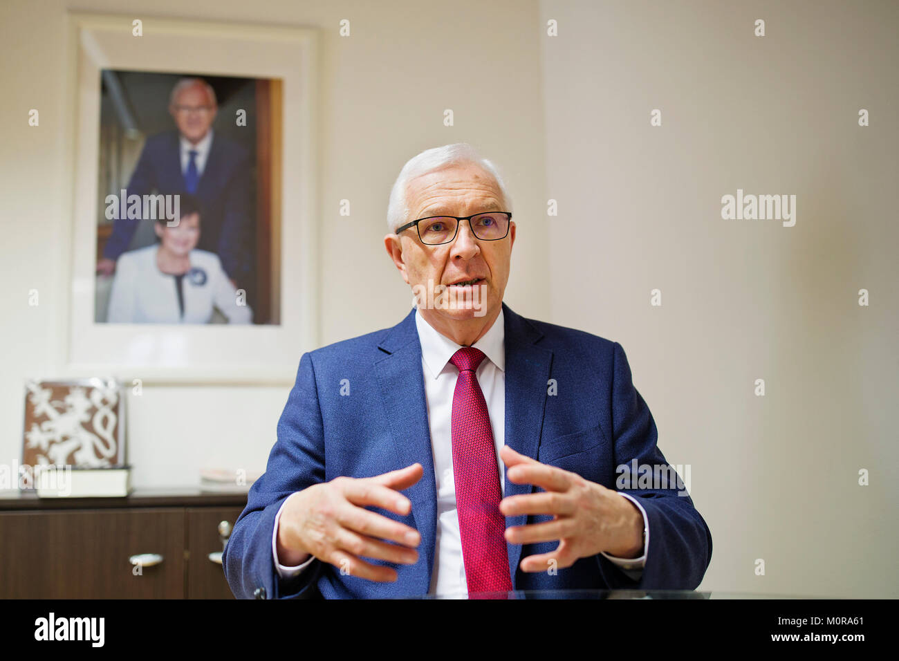 Prague, Czech Republic. 24th Jan, 2018. Presidential candidate and ...
