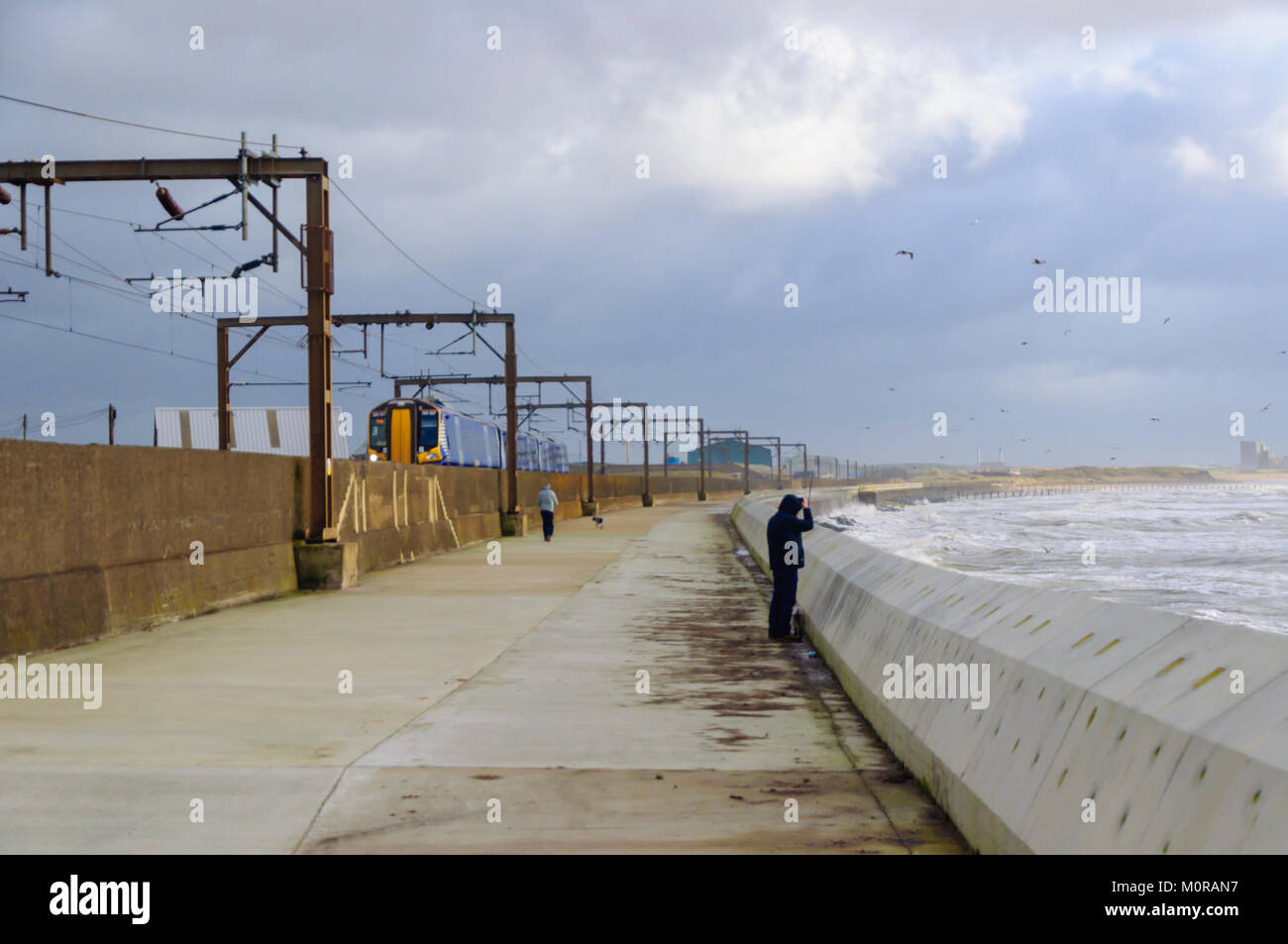 Train waves railway weather hi-res stock photography and images - Alamy