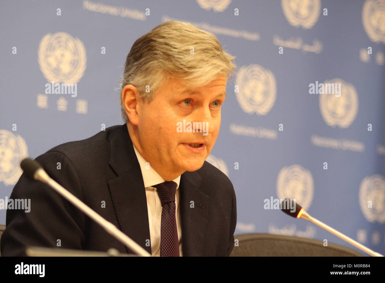UN, New York, USA. 24th Jan, 2018. Jean-Pierre Lacroix of UN ...