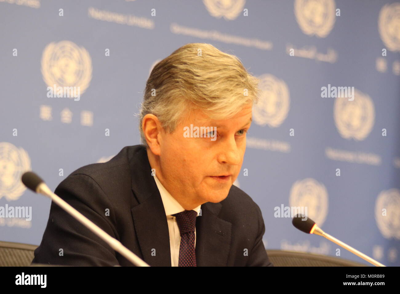 UN, New York, USA. 24th Jan, 2018. Jean-Pierre Lacroix of UN ...