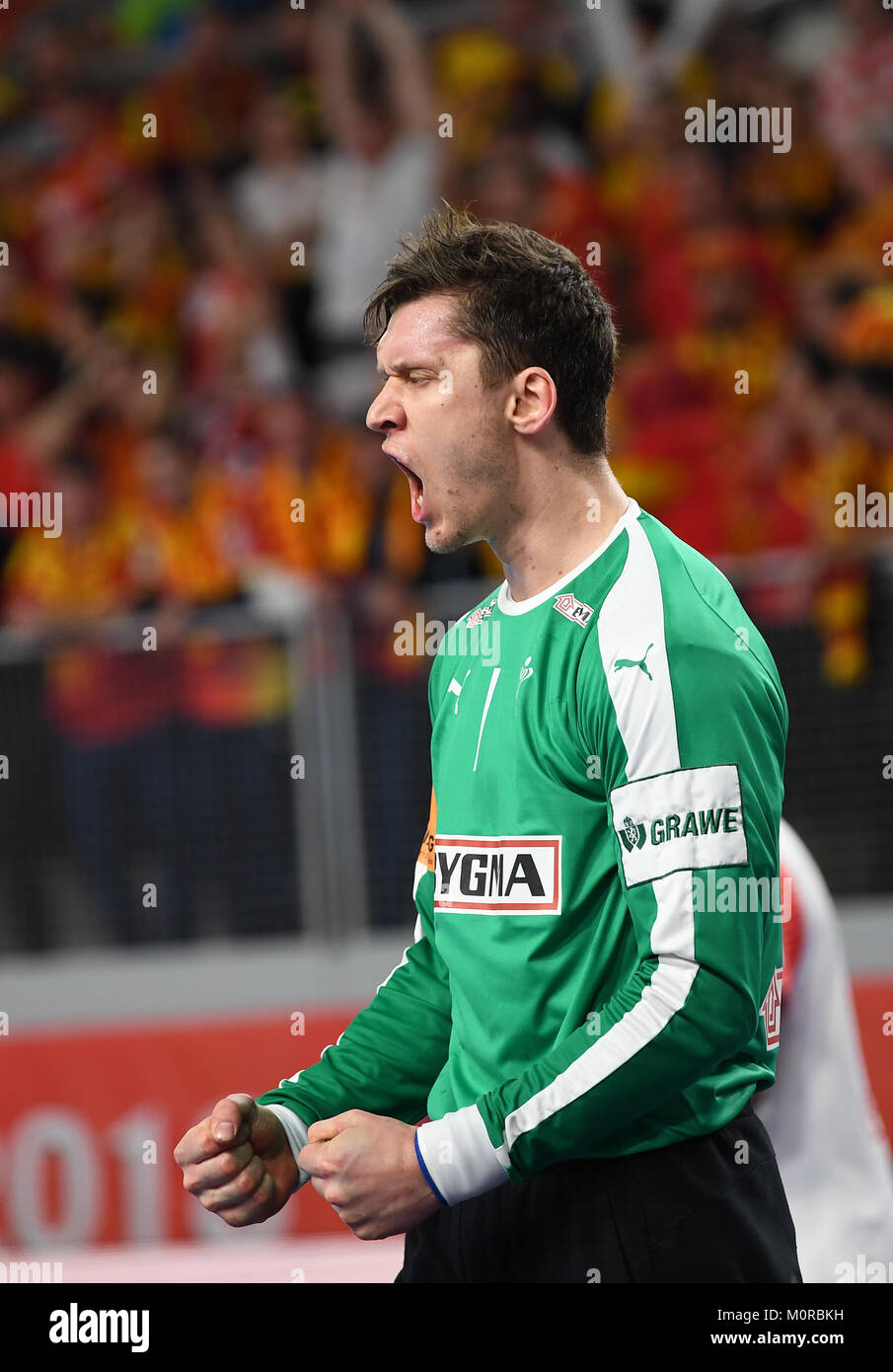 Varazdin, Croatia. 24th Jan, 2018. Denmark's goalkeeper Niklas Landin ...