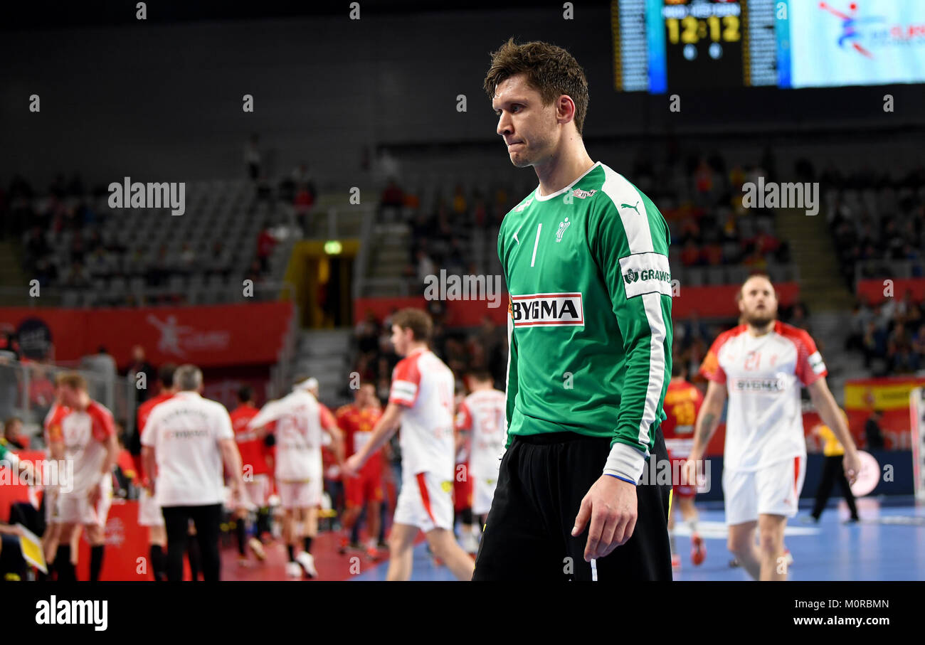 Varazdin, Croatia. 24th Jan, 2018. Denmark's goalkeeper Niklas Landin ...